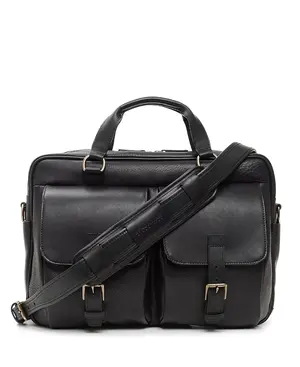 KORCHMAR Barton Leather Laptop Briefcase - Black