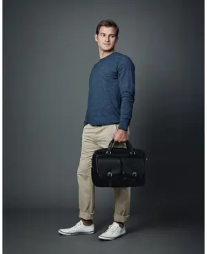 KORCHMAR Barton Leather Laptop Briefcase - Black