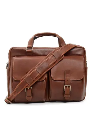 KORCHMAR Barton Leather Laptop Briefcase - Chocolate