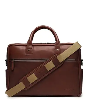 KORCHMAR Leather Laptop Briefcase - Brown