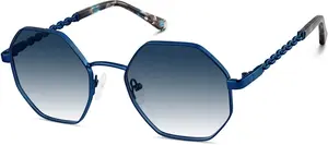 Zenni Geometric Full Rim Sunglasses - Blue