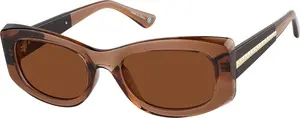 Zenni Rectangle Full Rim Sunglasses - Brown