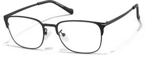 Zenni Square Full Rim Stainless Steel Eyeglasses - Black