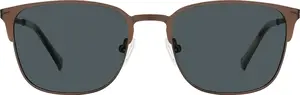 Zenni Square Full Rim Stainless Steel Eyeglasses - Brown