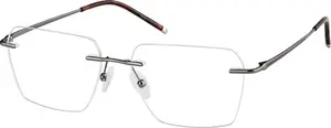Zenni Square Rimless Metal Frame Glasses - Gray