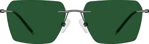 Zenni Square Rimless Metal Frame Glasses