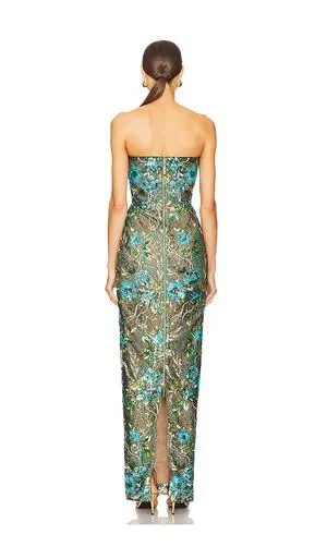 BRONX BANCO Dahlia Embroidered And Sequined Maxi Dress