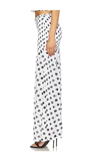 AFRM Quincy Polka Dot Maxi Skirt - Blanc Dot