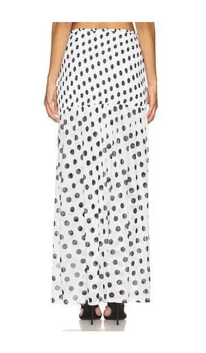 AFRM Quincy Polka Dot Maxi Skirt - Blanc Dot