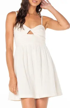Roxy Sunruse Vibes Cutout Mini Dress - Parchment