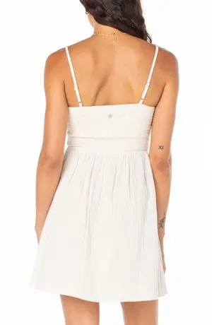 Roxy Sunruse Vibes Cutout Mini Dress - Parchment