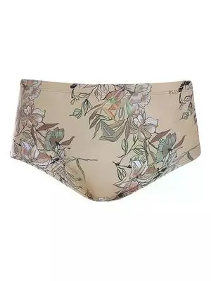 AMIR SLAMA Floral-print Swim Briefs - Neutrals