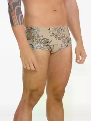 AMIR SLAMA Floral-print Swim Briefs
