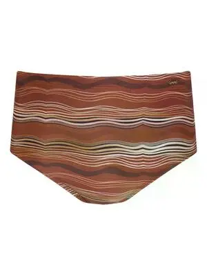 AMIR SLAMA Wave-pattern Swim Briefs - Brown