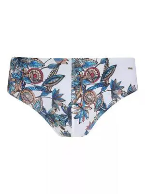 AMIR SLAMA Floral-print Swim Briefs - White