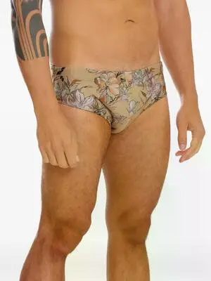 AMIR SLAMA Floral-print Swim Briefs