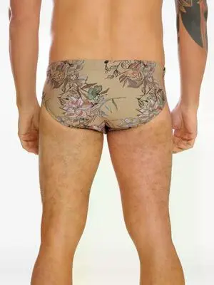 AMIR SLAMA Floral-print Swim Briefs