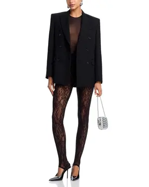 Wardrobe.NYC Lace Tights - Black