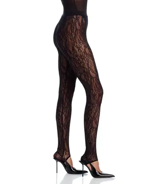Wardrobe.NYC Lace Tights - Black