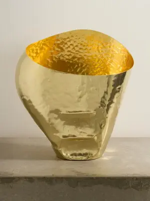 TOM DIXON Bash Hammered-brass Vase - Gold