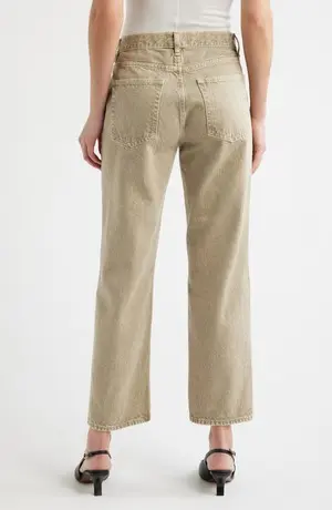 FRAME Mid Rise Ankle Straight Leg Jeans - Tabby