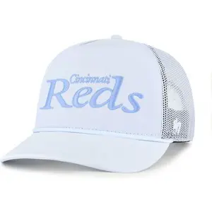 '47 Cincinnati Reds Foundation Script Hitch Adjustable Trucker Hat - Light Blue
