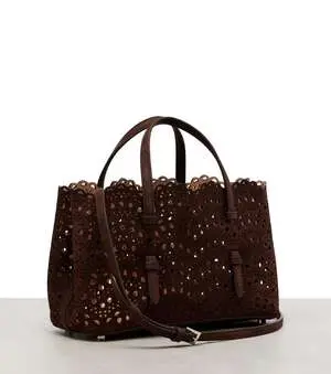 Alaïa Mina 25 Vienne Wave Small Suede Tote Bag