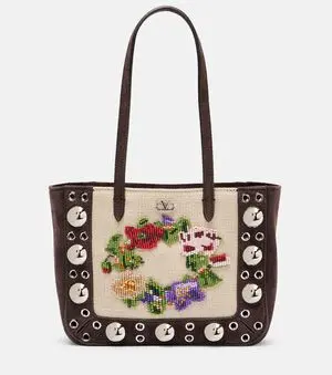 Valentino Garavani Nellcôte Mini Embellished Tote - Brown