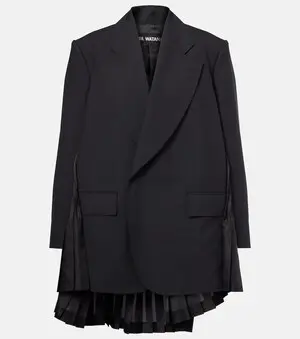 Junya Watanabe Pleated Wool Blazer Dress