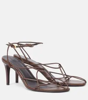 Khaite Loulou 75 Leather Sandals - Brown