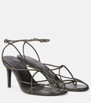 Khaite Loulou 75 Leather Sandals - Green
