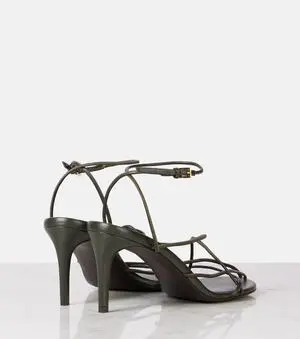 Khaite Loulou 75 Leather Sandals - Green
