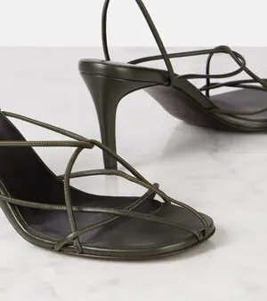 Khaite Loulou 75 Leather Sandals - Green
