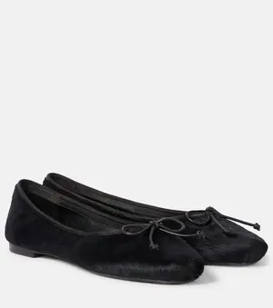 Khaite Charlotte Calf Hair Ballet Flats - Black