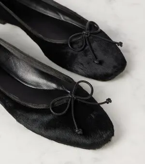 Khaite Charlotte Calf Hair Ballet Flats - Black