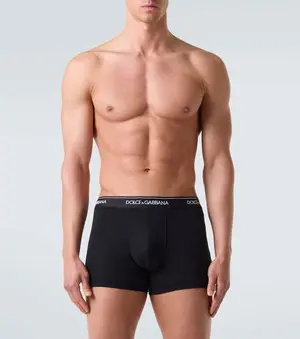 Dolce & Gabbana Set Of 2 Cotton-blend Briefs - Black