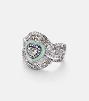 KAMYEN 18kt White Gold And Titanium Ring With Diamonds