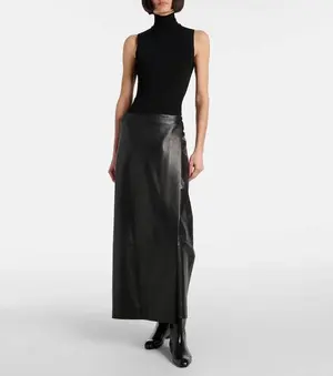 Khaite Benita Ribbed-knit Turtleneck Top