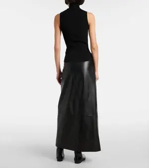 Khaite Benita Ribbed-knit Turtleneck Top