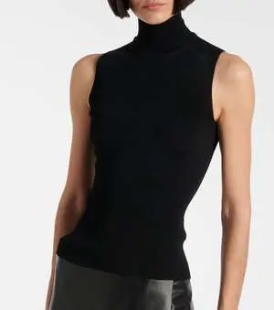 Khaite Benita Ribbed-knit Turtleneck Top