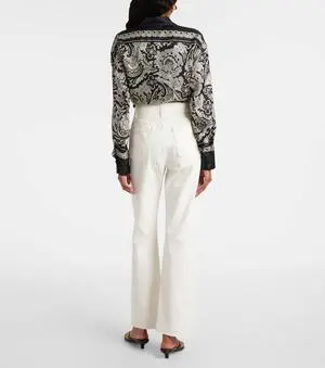 NILI LOTAN Calla High-rise Cropped Straight Jeans