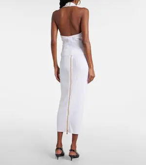 Balmain Cable-knit Halterneck Top - White