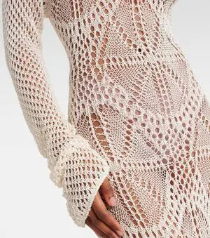 Stella McCartney Fringed Crochet Maxi Dress - White