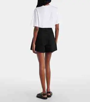 AGOLDE Rhoda Pleated High-rise Denim Shorts - Black