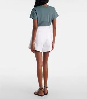 AGOLDE Rhoda High-rise Pleated Denim Shorts - White