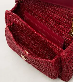 Saint Laurent Niki Mini Raffia Shoulder Bag - Red