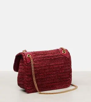Saint Laurent Niki Mini Raffia Shoulder Bag - Red