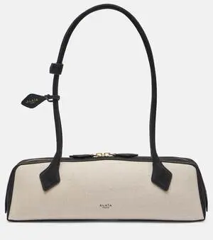 Alaïa Le Teckel Medium Canvas Shoulder Bag - Beige