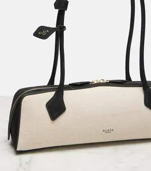 Alaïa Le Teckel Medium Canvas Shoulder Bag - Beige