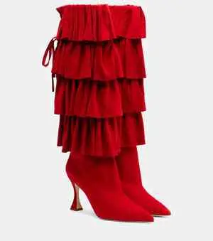 Manolo Blahnik Miralone 90 Suede Knee-high Boots